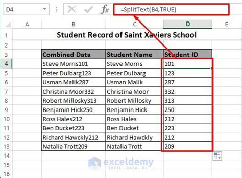 how to separate text and numbers in excel 4 easy ways exceldemy