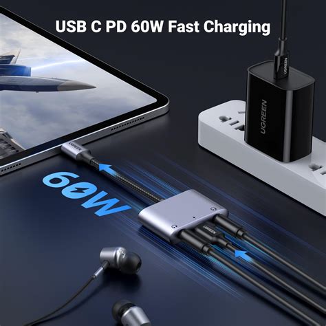 Snapklik UGREEN USB C To 3 5mm Audio Adapter 3 In 1 Charger And