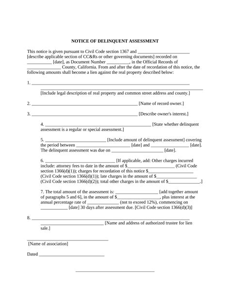 Notice Delinquent Doc Template PdfFiller