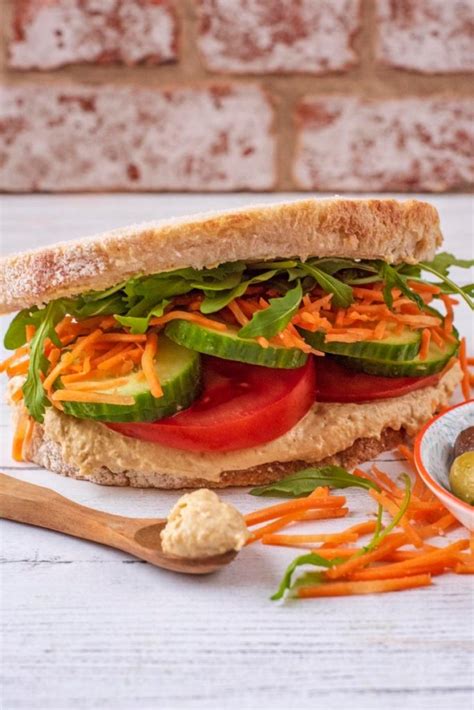 The Ultimate Hummus Sandwich Hungry Healthy Happy
