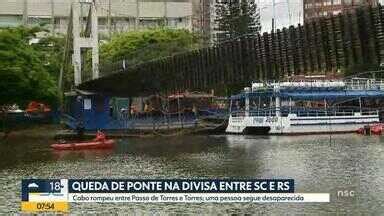 Bom Dia Santa Catarina Ponte pênsil cai da divisa entre SC e RS