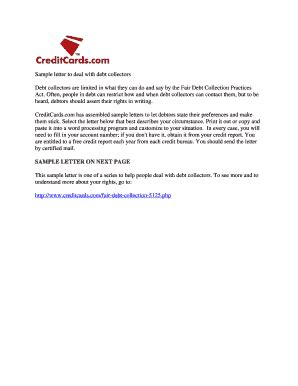 Fillable Online Debt Collectors Are Limited In What They Can Do And Say