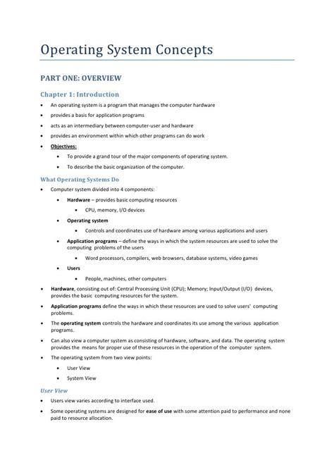 operating system concepts notes
