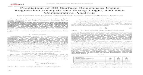 prediction of 3d surface roughness using regression [pdf document]