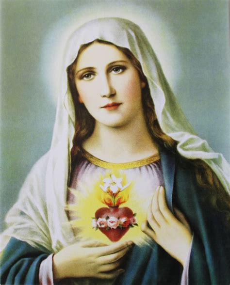 The Immaculate Mary Holding A Heart In Her Hands