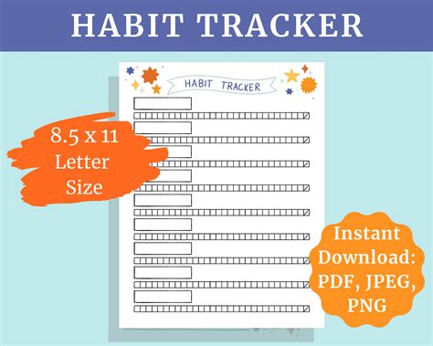 Aesthetic Habit Tracker Printable Planner Bullet Journal Bujo Etsy UK