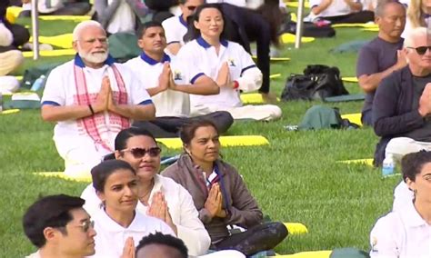 PM Modi Leads Yoga Day Event At UN Headquarters In New York