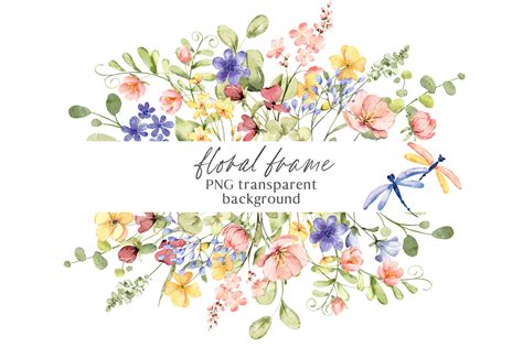 Watercolor Flower Frame Border Graphic By Larisa Maslova Creative