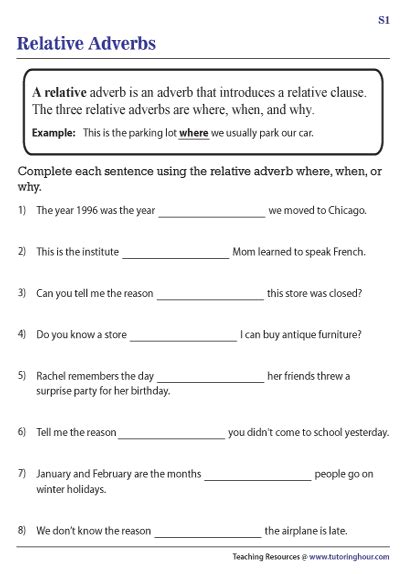 Adverbs Worksheet With Answers Skoolon Worksheets Library