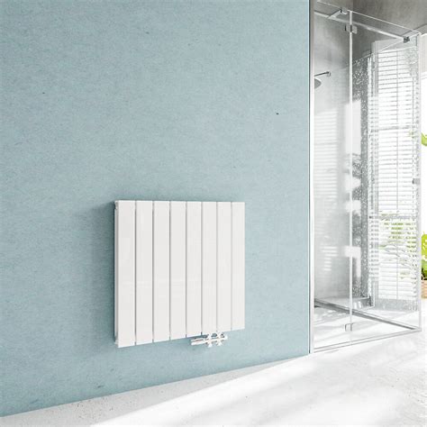 Radiateur eau chaude horizontal blanc acier classique basse témperature