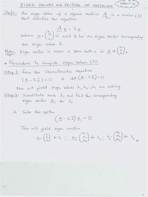 mat291 lesson 6 eigenvectors and eigenvalues pdf