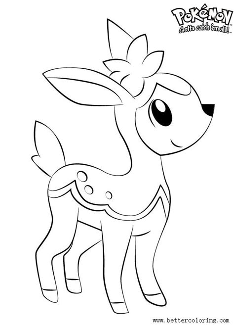 Deerling Pokemon Coloring Pages Printable Coloring Pages