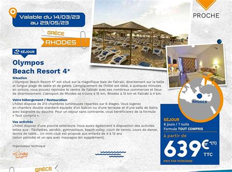 Promo Olympos Beach Resort Chez Lidl Voyages Icatalogue Fr