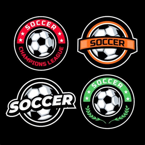 Fußball fußball abzeichen logo vorlage Premium Vektor