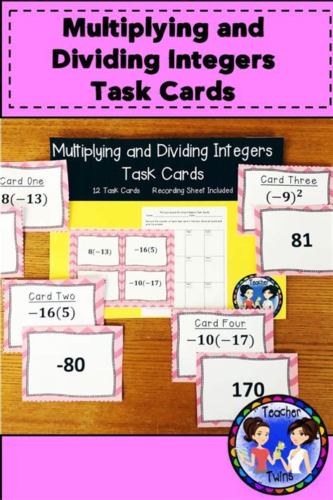 Multiplying And Dividing Integers Digital And Printable Task Cards