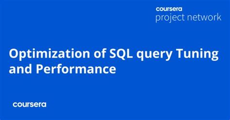 optimization of sql query tuning and performance coursya