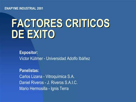 Factores Critico De Exito Para La Pyme Industrial 1 PPT