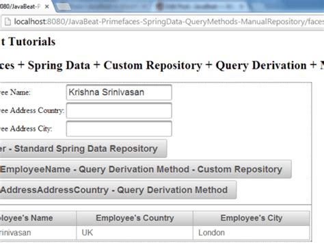 Spring Data Jpa Custom Repository Query Methods Example
