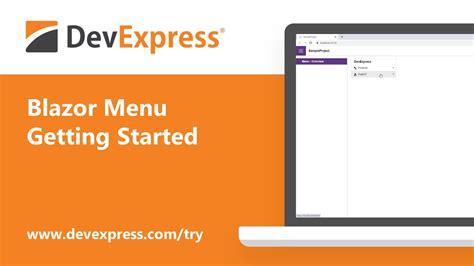 devexpress blazor menu getting started