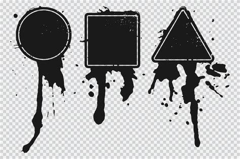 Signos De Goteo Con Salpicaduras De Tinta Y Conjunto De Vectores De