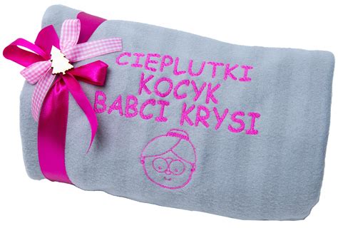 PREZENT NA ŚWIĘTA KOC Z HAFTEM PERSONALIZOWANY DLA DZIADKA TATY BABCI