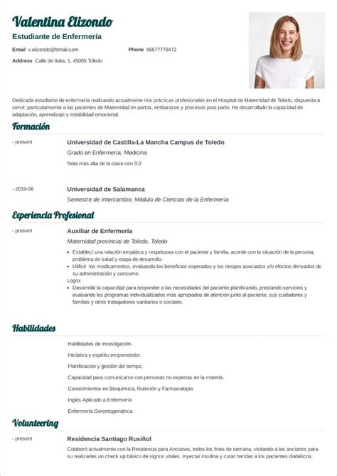 Plasticidad Parche Servidor Plantilla Curriculum Vitae Estudiante
