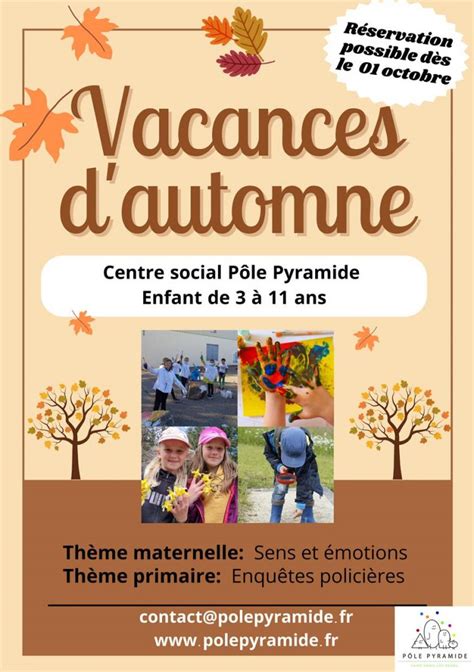 Programme du centre de loisirs vacances d automne Pôle Pyramide