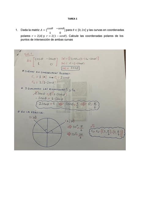 DESARROLLO DE U1 S3 tarea 1 insumos TAREA 1 Dada la matriz 𝐴 𝑐𝑜𝑠𝜃