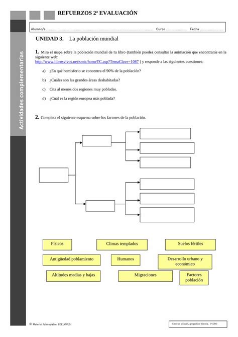 PDF REFUERZOS 2ª EVALUACIÓN UNIDAD 3 La población PDF fileCiencias