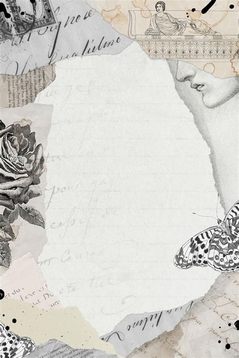 Aesthetic Vintage Collage Digital Journal Note With Flower And Classic