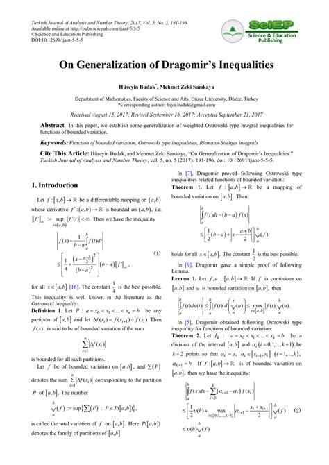 pdf on generalization of dragomir s inequalities