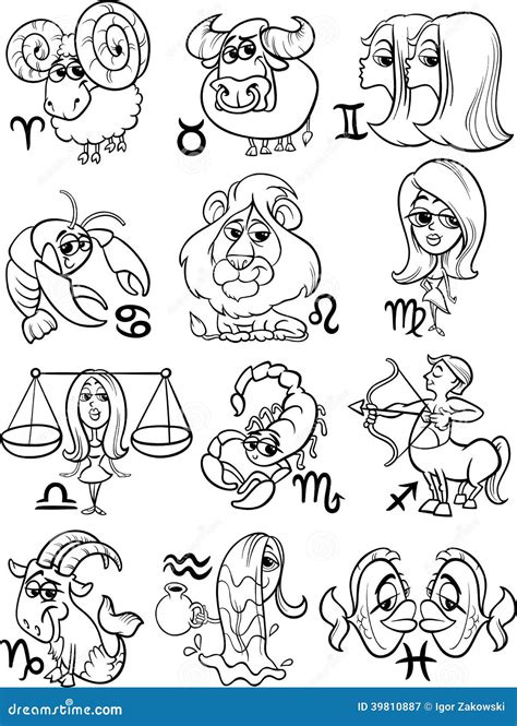 Horoscope Zodiac Signs Set Stock Vector Illustration Of Fire 39810887