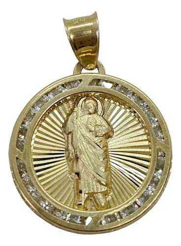 Medalla De San Judas Tadeo Oro 10k Mediana Cadena De Regalo