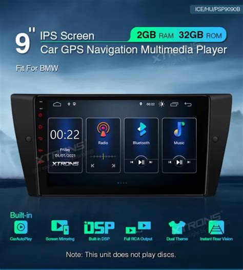 AUTORADIO GPS ANDROID 10 BMW E90 E91 E92 E93 Wifi Carplay Dsp XTRONS