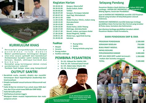 Brosur Penerimaan Santri Baru Tahun Ajaran 2023 2024 Pondok