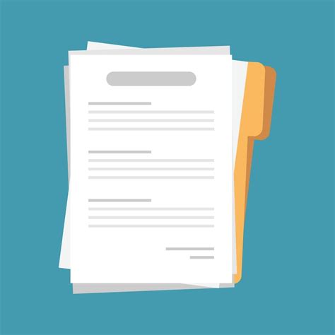 Contract Document Icon In Flat Style Report Folder Stamp Vector
