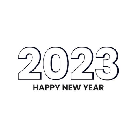 Feliz año nuevo 2023 diseño de letras Vector Premium