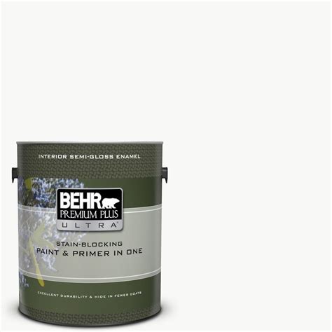 BEHR Premium Plus Ultra 1 Gal Ultra Pure White Semi Gloss Enamel