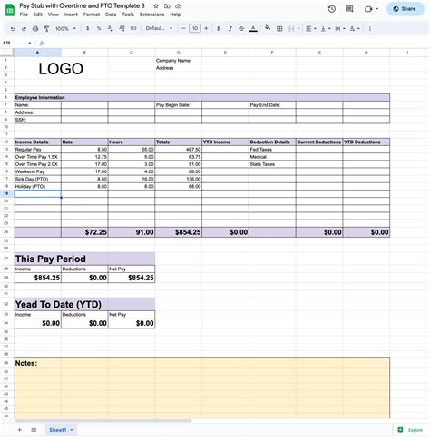 Excel Pay Stub Templates