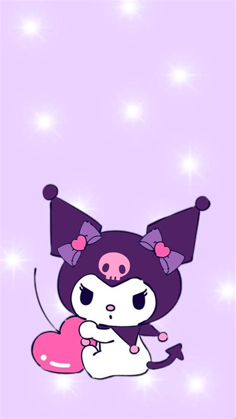 A Cartoon Character Holding A Heart On A Purple Background