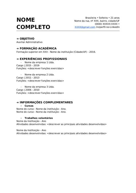 60 Modelos de Currículo Pronto para Preencher e Imprimir