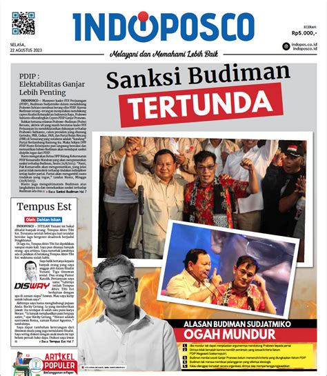 Koran Indoposco Edisi 22 Agustus 2023 Indopos Co Id