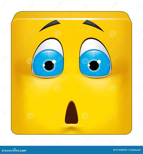 Quadratischer Emoticon Entsetzt Stock Abbildung Illustration Von