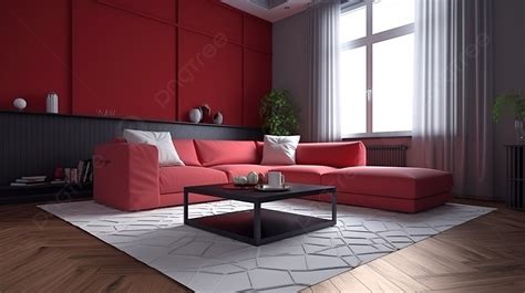 Rendering 3d Realistis Dari Interior Ruang Tamu Modern Dengan Sofa Dan
