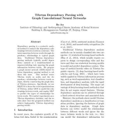 tibetan dependency parsing with graph convolutional neural networks acl anthology