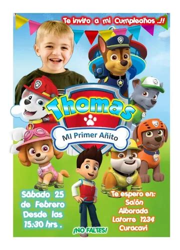 Invitación Digital Paw Patrol Personalizada Cumpleaños 2 490 en Arica