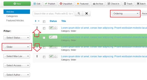 Joomla X How To Change The Order Of Slider Images Using Drag And