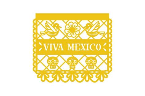 Papel Picado Day of the Dead Viva Mexico Style 2 Fichier de Découpe