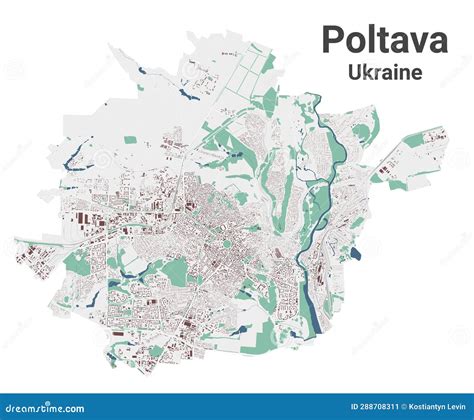 Poltava Map Oblast Center City In Ukraine Municipal Administrative