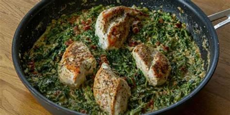 Hähnchen in cremiger Spinat Parmesan Soße Rezepte Tipps